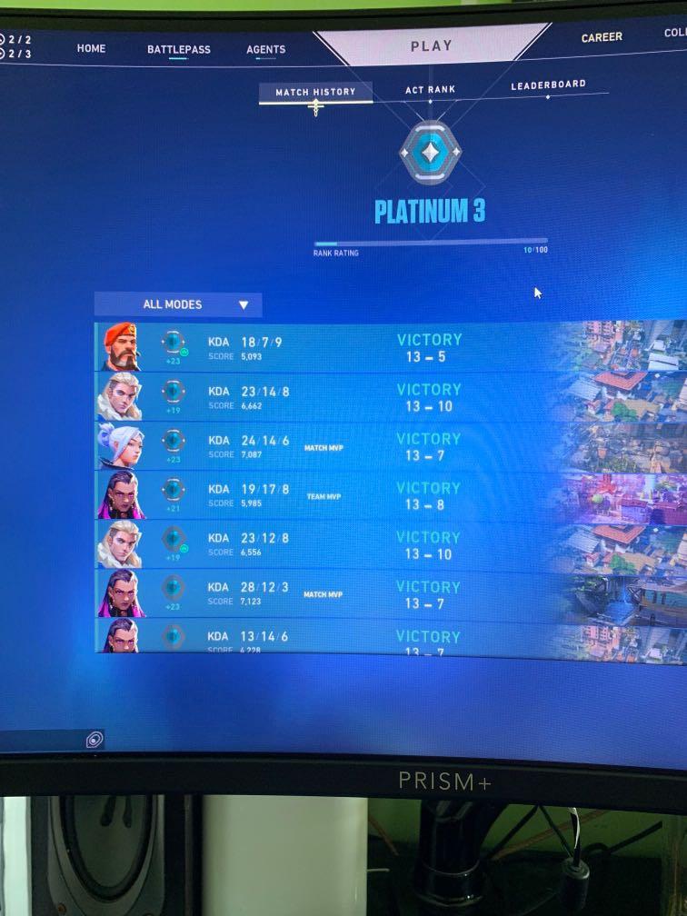 Valorant Plat 3 Account, Video Gaming, Gaming Accessories, Game Gift ...