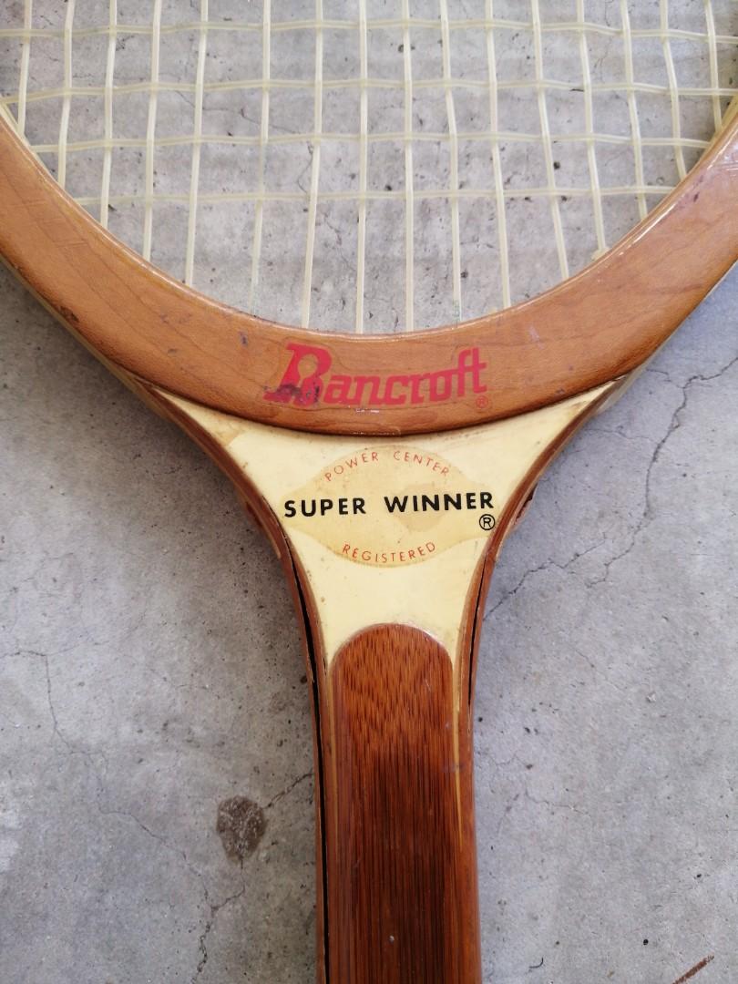 Vintage wooden tennis rackets Dunlop, Aeroplane, Bancroft, Ascot ...