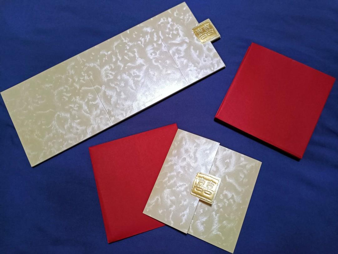 2 Fold Wedding Invitation Cards with Red Envelopes, Everything Else on ...