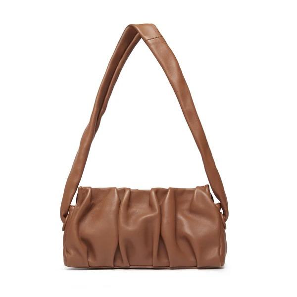 法國 Elleme Paris 啡色摺紋皮革 Vague 單咩袋, 女裝, 手袋及銀包, Tote Bags - Carousell