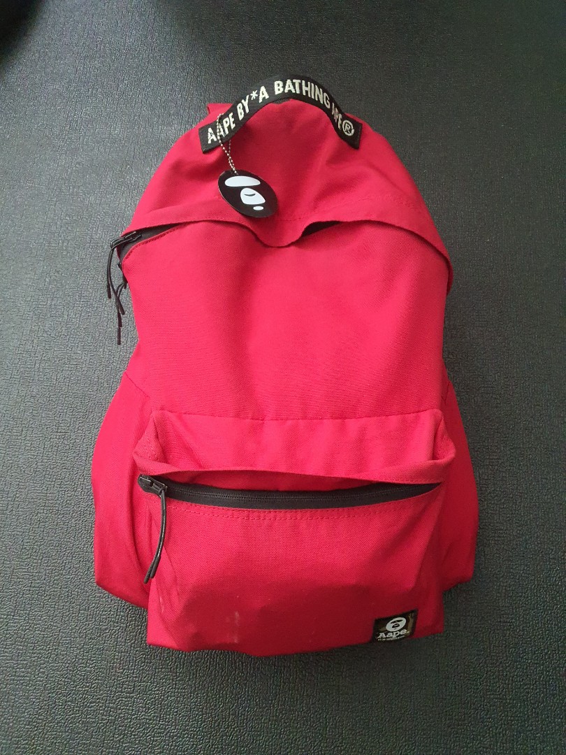 Bathing Aape Red Haversack, Men's Fashion, Bags, Backpacks on Carousell