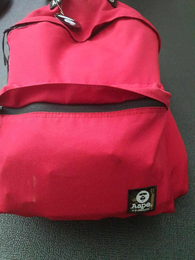Bathing Aape Red Haversack, Men's Fashion, Bags, Backpacks on Carousell