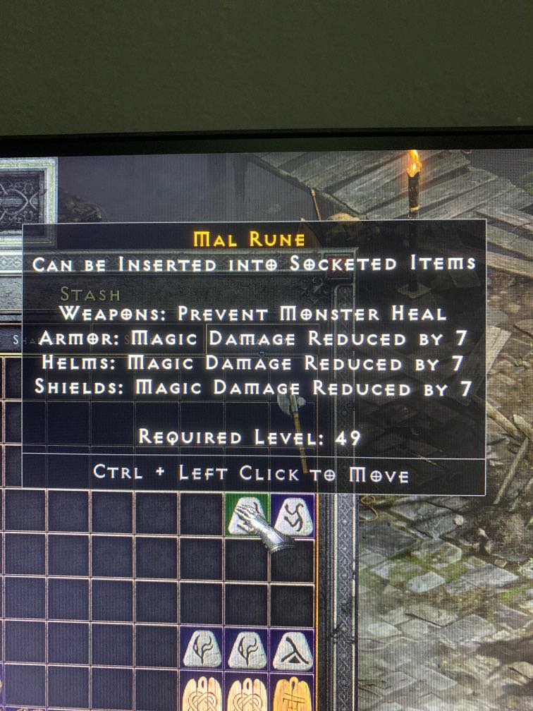 Diablo 2 resurrected MAL rune, Video Gaming, Gaming Accessories, In ...