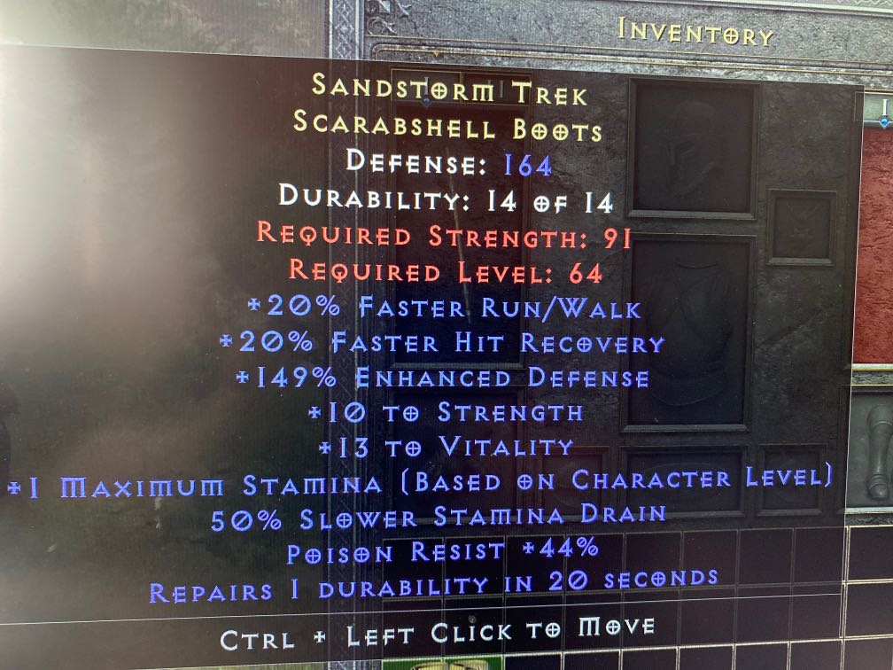 Diablo 2 Resurrected: Sandstorm Trek Scarabshell Boots, Video Gaming ...