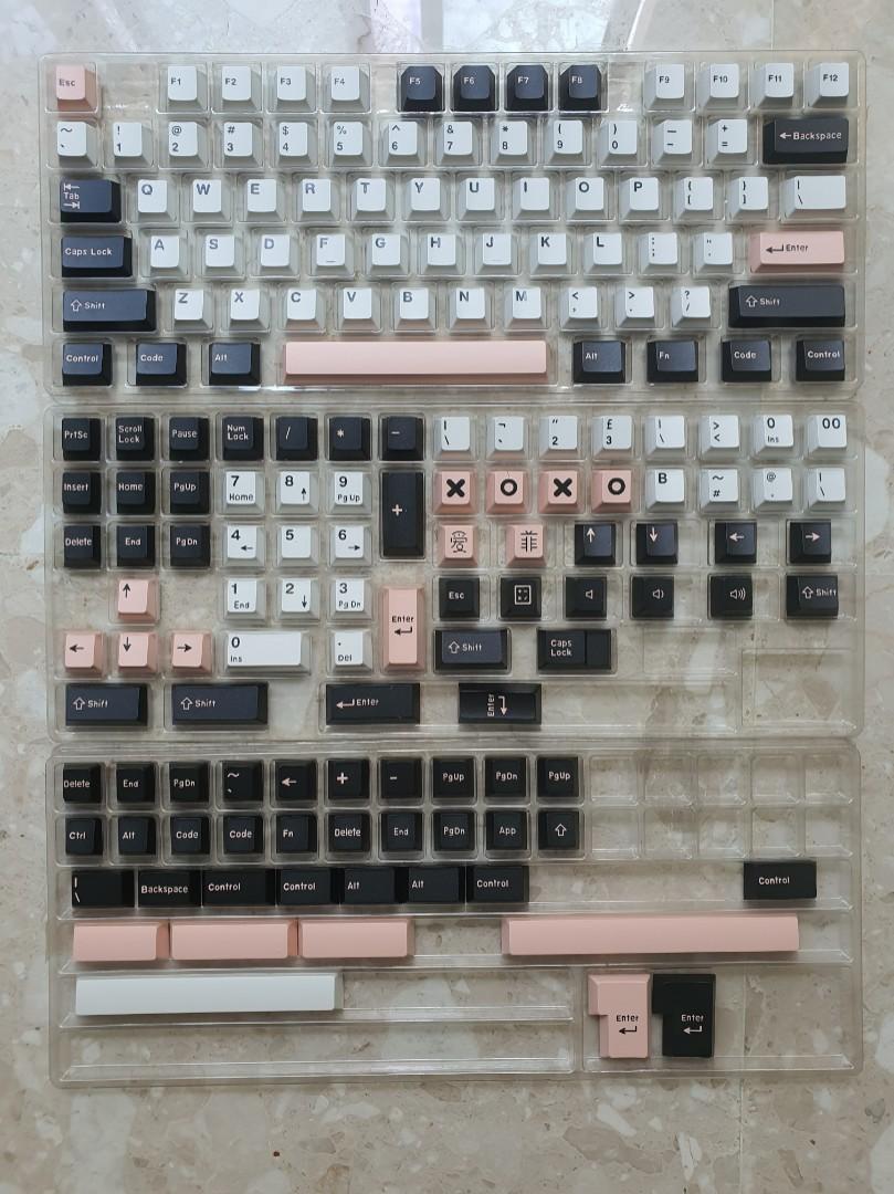 Doubleshot ABS Keycaps Olivia Colorway Pink Black White Theme In Stock ...