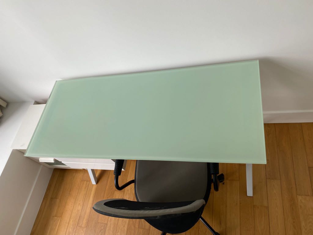 Glass Study Table (1.2m) , Furniture & Home Living, Furniture, Tables ...
