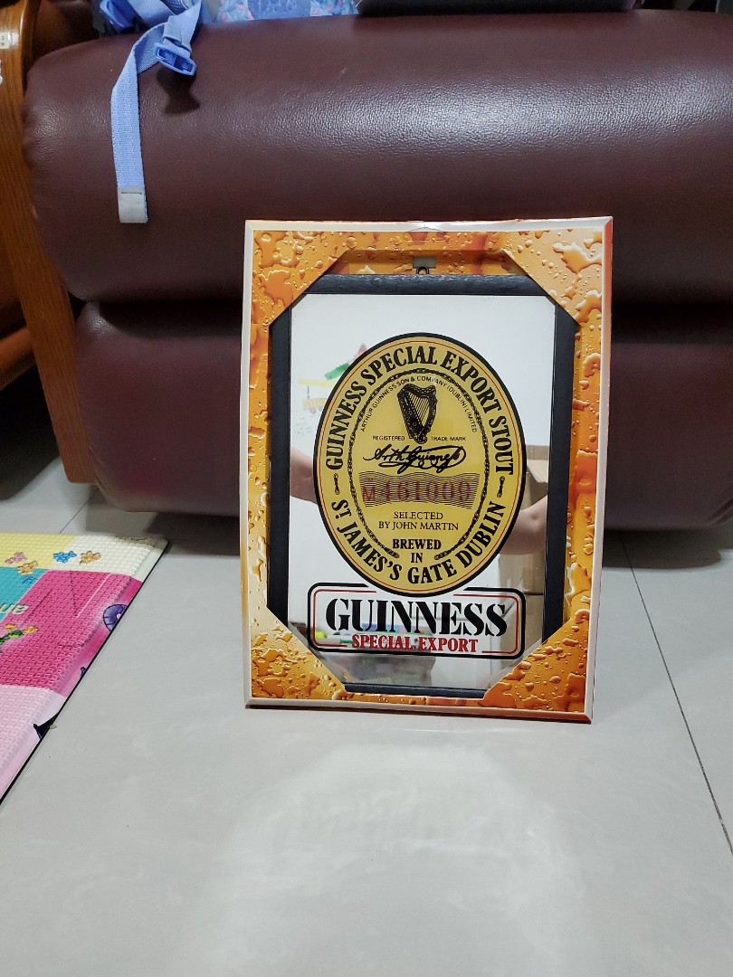 Guinness Vintage mirror, Furniture & Home Living, Home Decor, Other ...