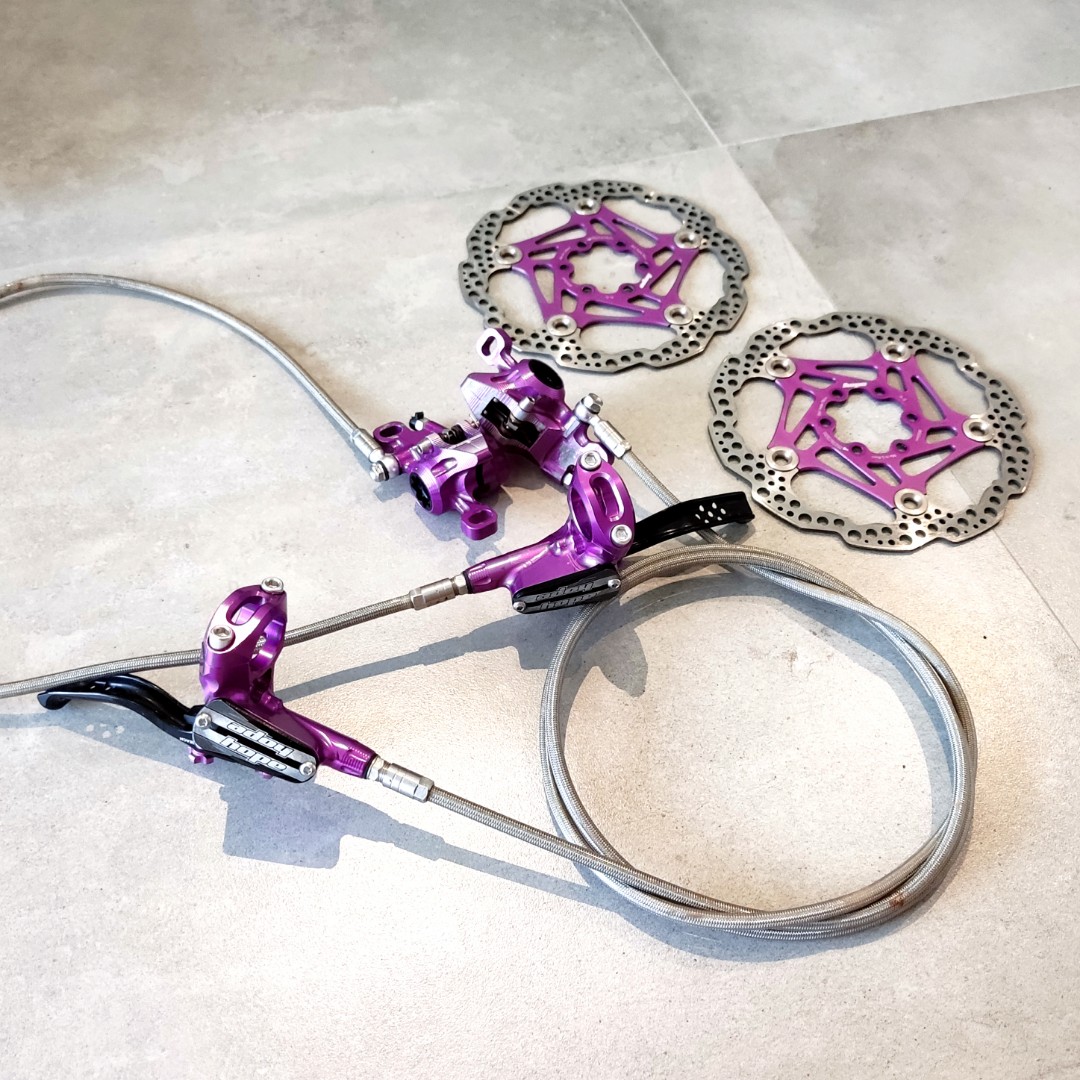 HOPE TECH 3, X2 BRAKE SET / ROTORS, Sports Equipment, Bicycles & Parts ...