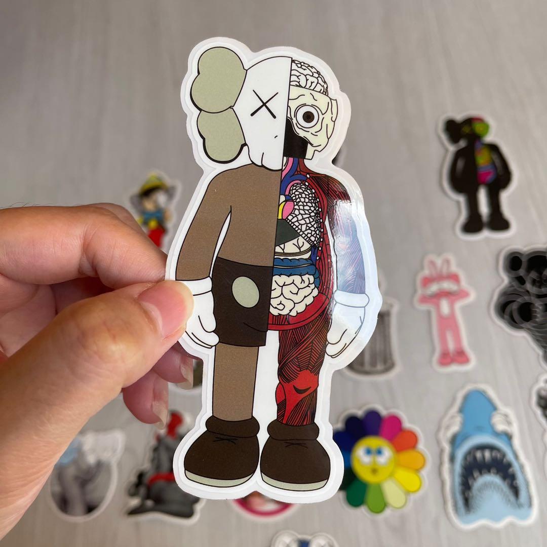 KAWS High quality Glossy hard stickers pack, Hobbies & Toys, Stationery ...