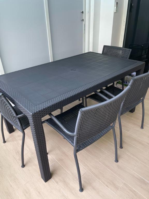 Keter Melody Outdoor Dining Table + 4 IKEA Outdoor chairs + SJÄLLAND ...