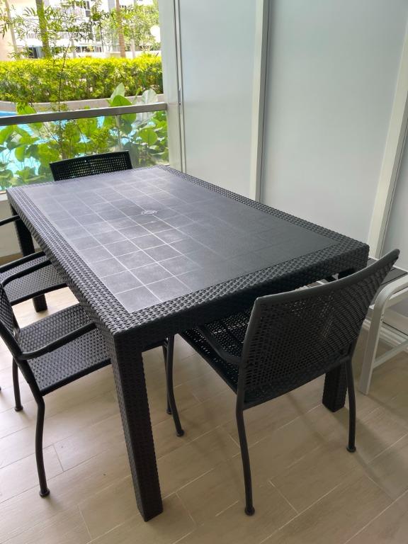 Keter Melody Outdoor Dining Table + 4 IKEA Outdoor chairs + SJÄLLAND ...