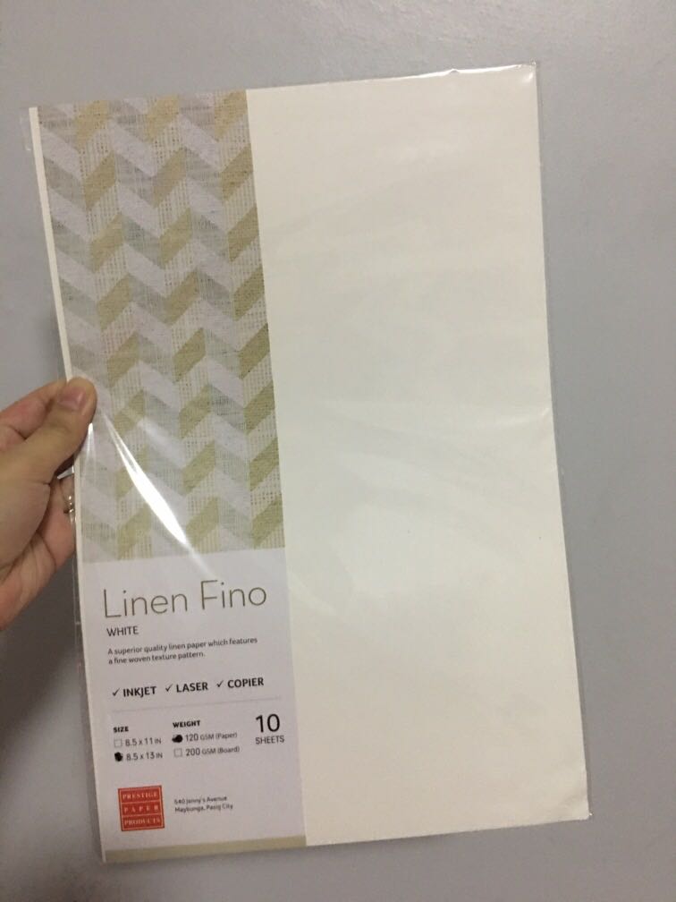 Linen fino white paper, Hobbies & Toys, Stationary & Craft, Stationery ...