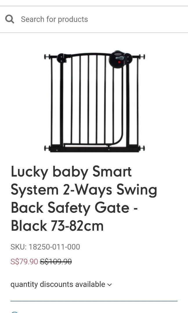 Lucky baby smart system 2-ways swing back safety gate, Babies & Kids ...