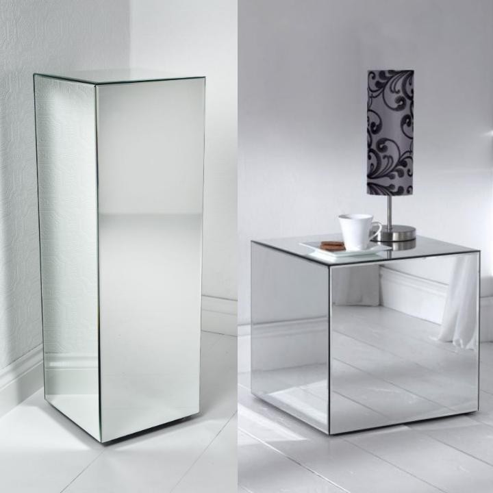 MIRRORED PEDESTAL STAND OR CUBE TABLE DISPLAY, Furniture & Home Living ...