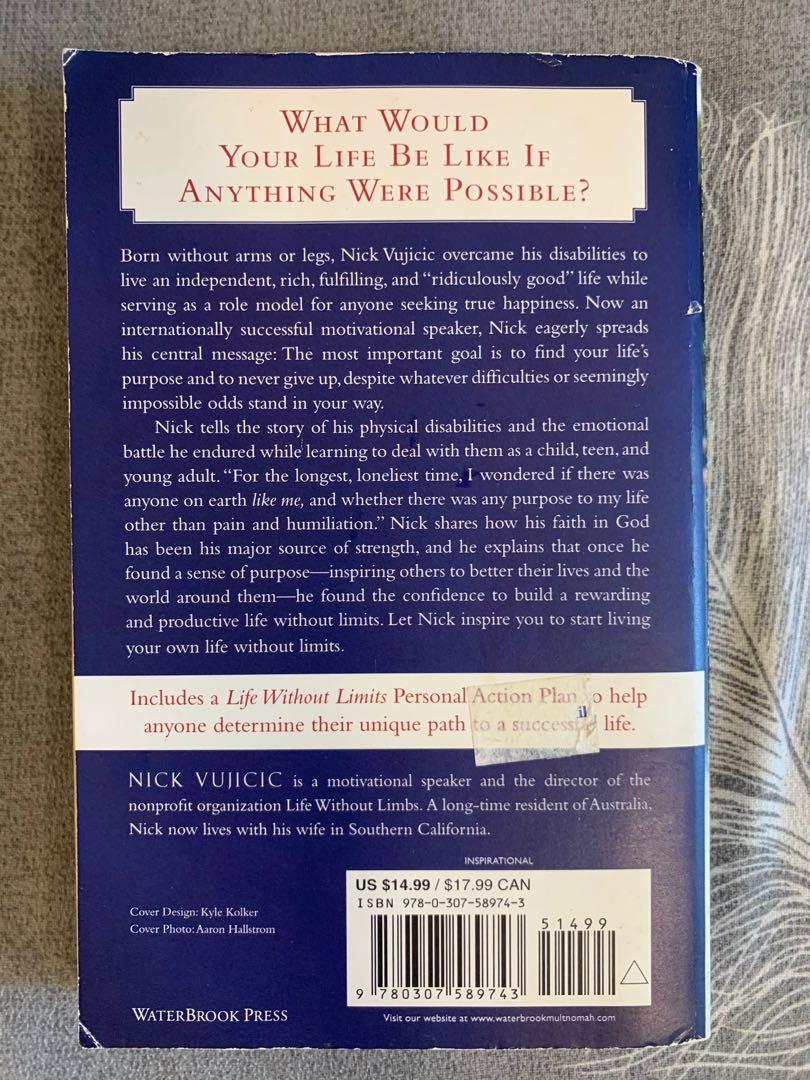 Nick Vujicic Life Without Limits 興趣及遊戲 書本 And 文具 小說 And 故事書 Carousell