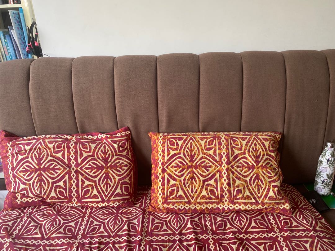 Queen size bed with side storage, Furniture & Home Living, Furniture ...