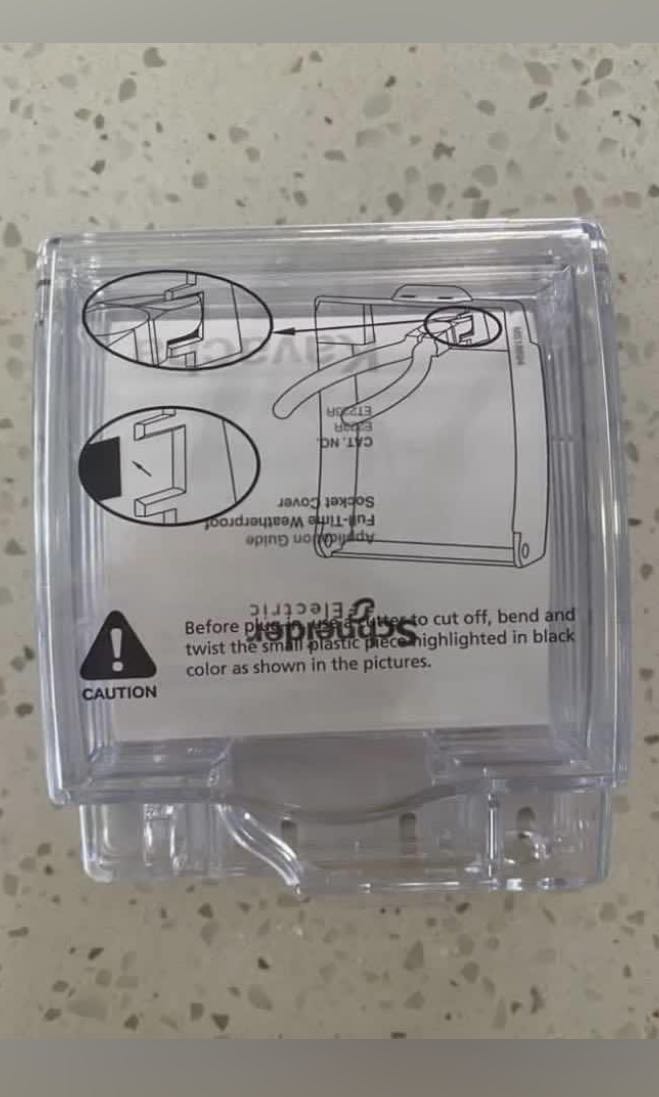 Schneider Waterproof Socket 1G cover, Furniture & Home Living, Home ...