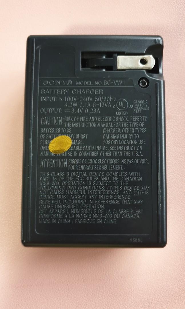 Sony battery charger BC-VW1, Photography, Photography Accessories ...