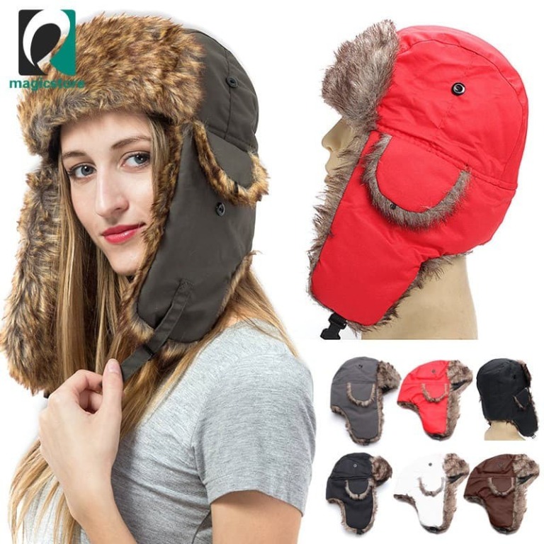 Topi Winter Rusia Ushanka Topi Gunung Topi Kupluk Outdoor Gunung ...