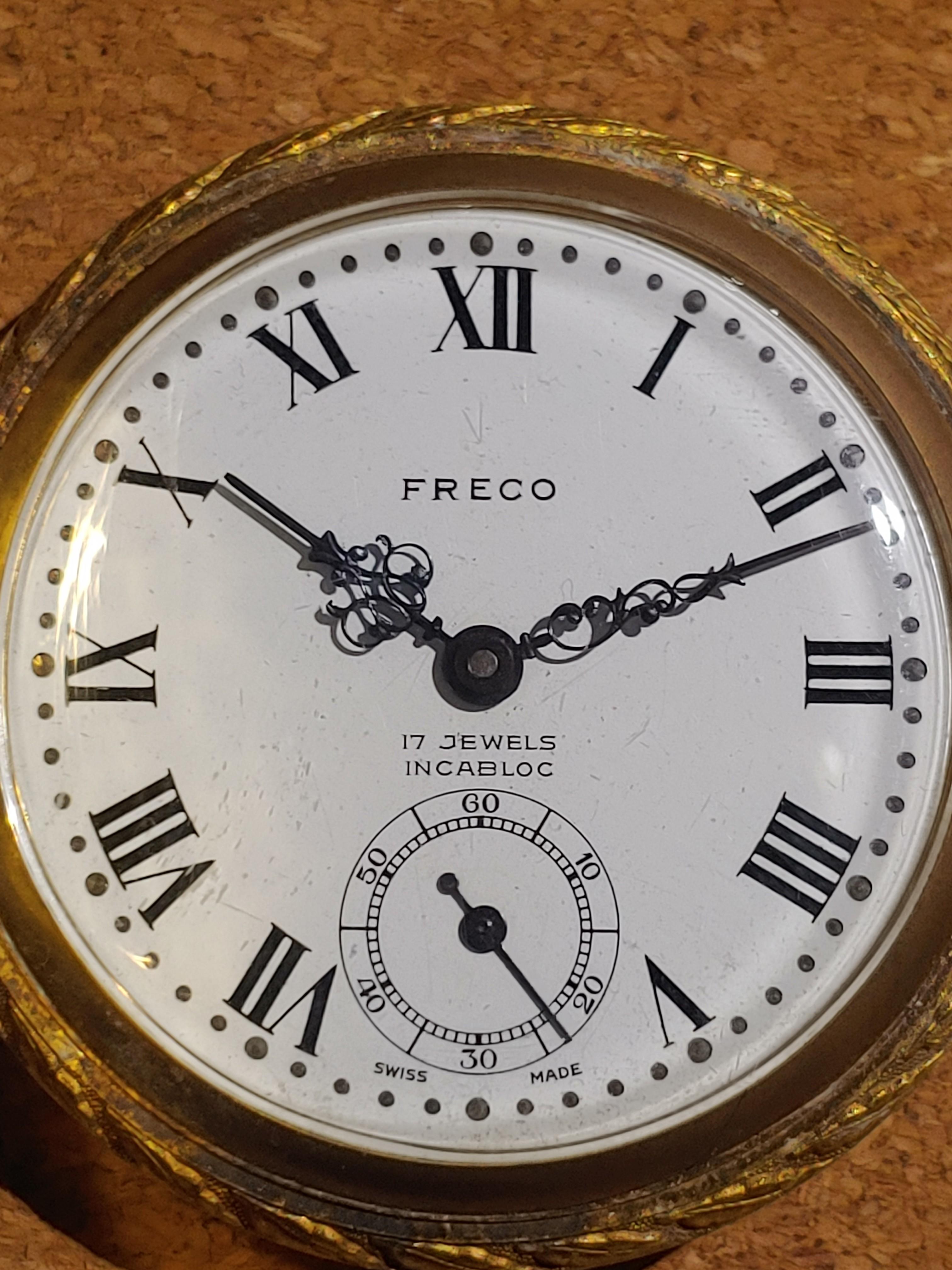Vintage Freco Pocket Watch 17 Jewels Incabloc Mechnical Hand Winding ...