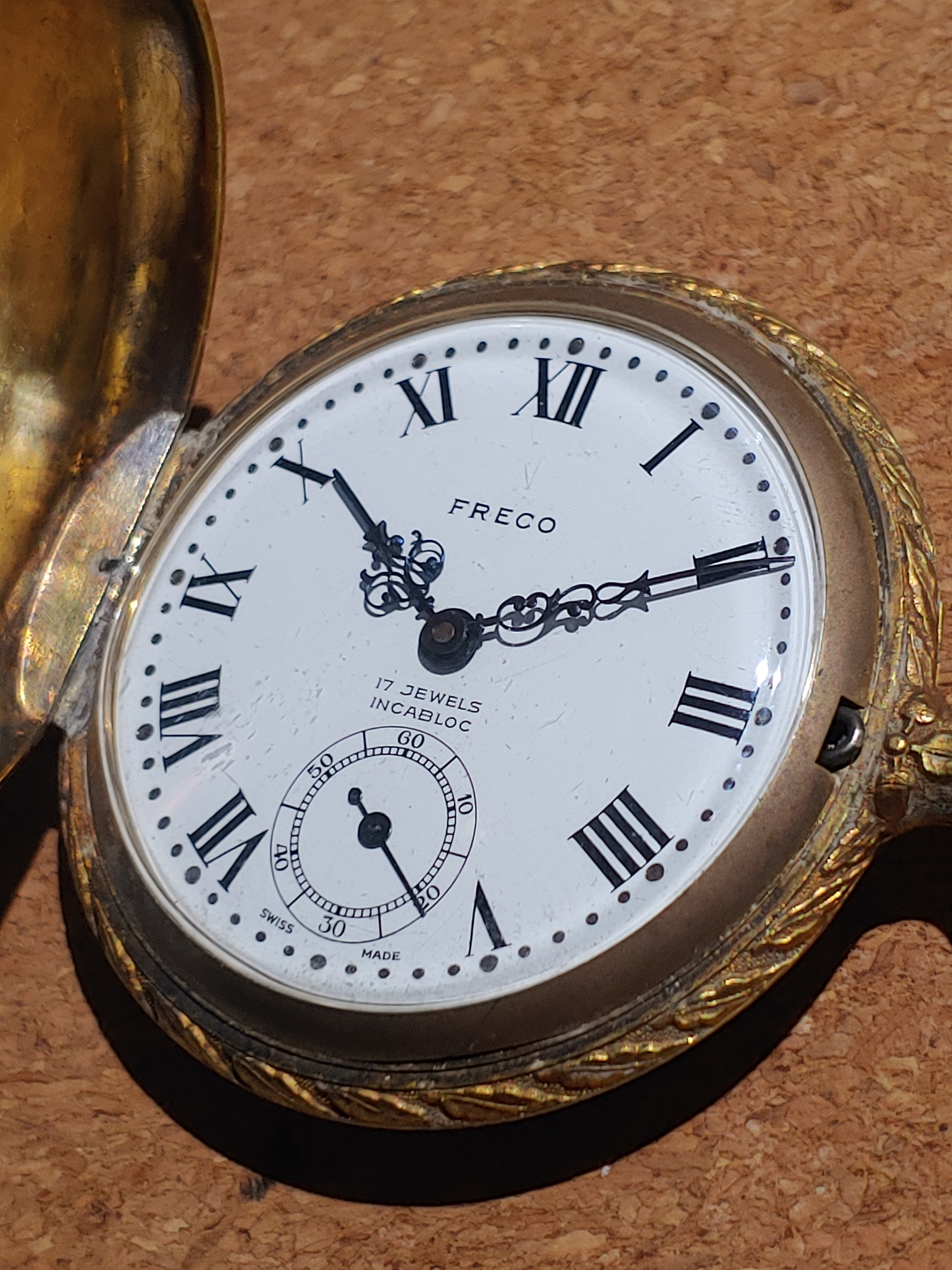 Vintage Freco Pocket Watch 17 Jewels Incabloc Mechnical Hand Winding ...