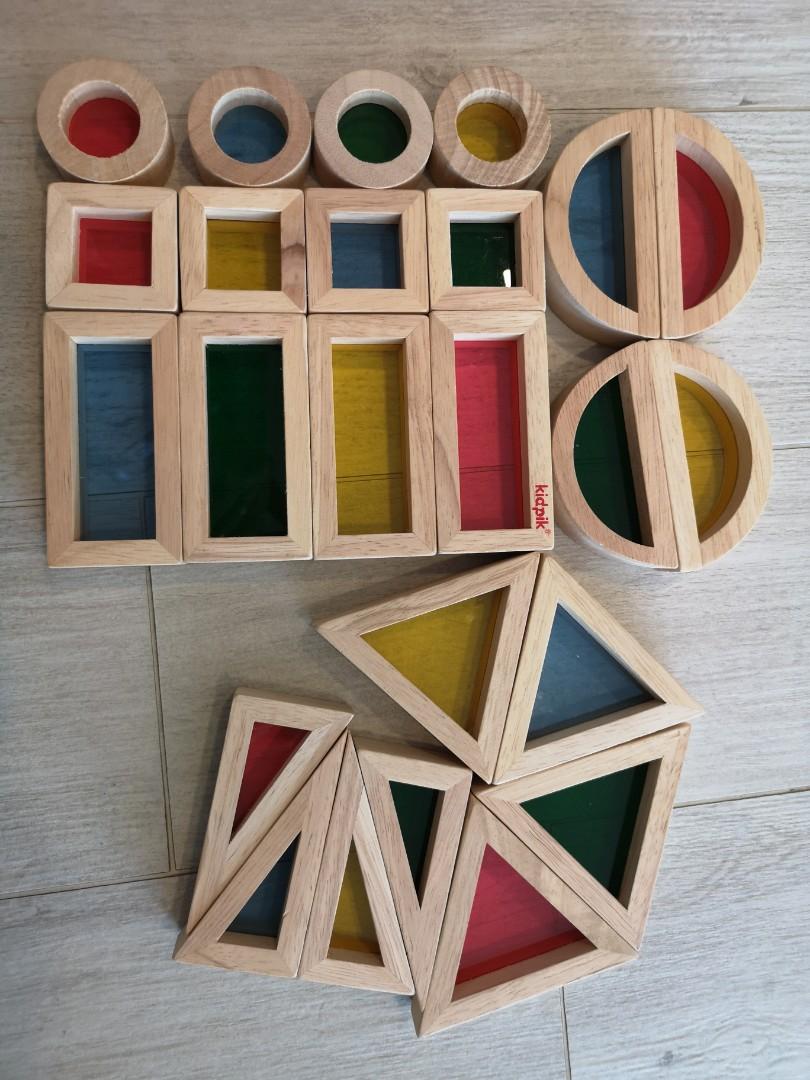 Wooden coloured window blocks, Babies & Kids, Infant Playtime on Carousell
