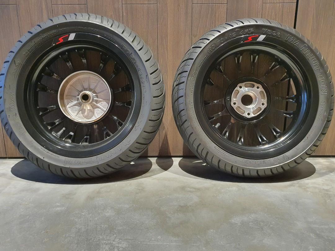 12 inch Vespa Wheels Rims (Pair), Motorcycles, Motorcycle Accessories ...