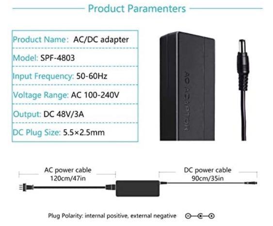 AC DC 48V 3A Power Supply Adapter 144W 48V Charger 48V 3A Switching ...