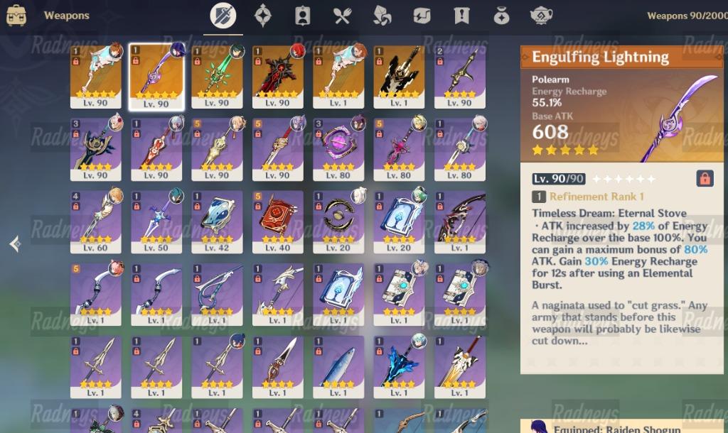 AR 56 | SSR Signature Weapons | Baal with Engulfing Lightning, Xiao ...