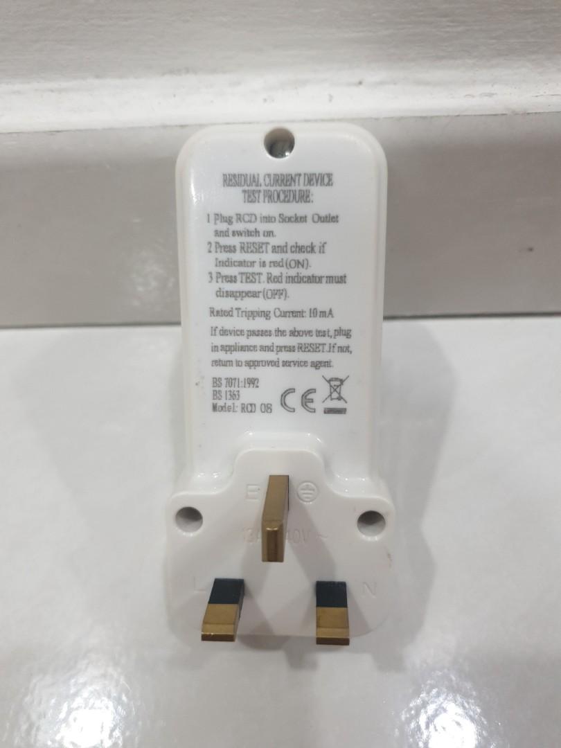 Britz RCD (ELCB) adaptor safety socket, TV & Home Appliances ...