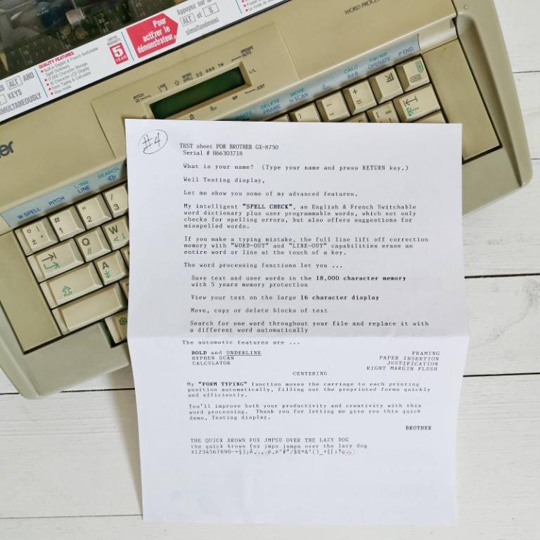 Brother GX-8750 Correctronic Electronic Typewriter, Computers & Tech ...