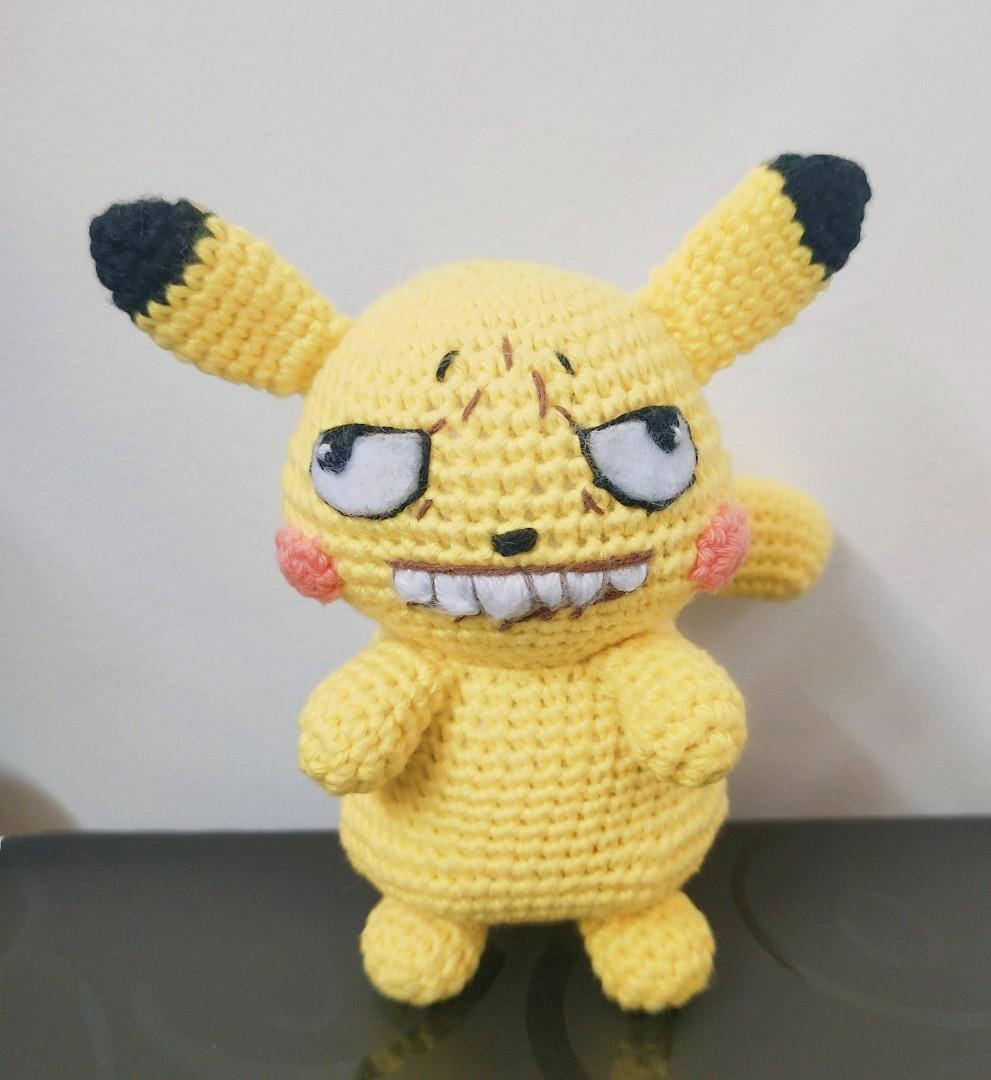 Crochet Pikachu Goofy Face, Hobbies & Toys, Stationery & Craft ...
