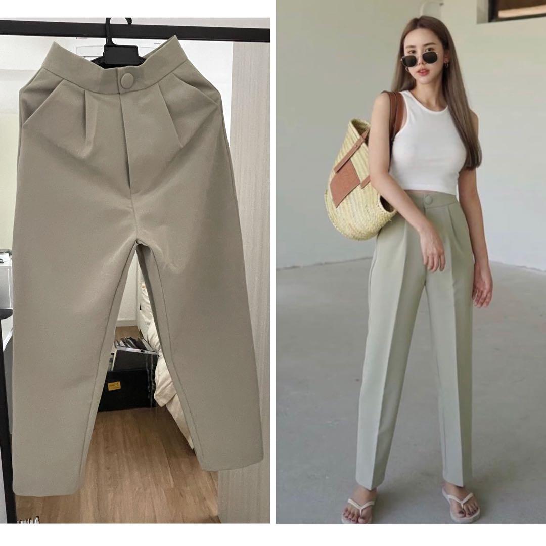 Cropped pants in sage green, Women's Fashion, Bottoms, Other Bottoms on ...