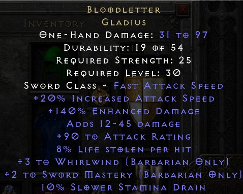 D2R | Diablo 2 Resurrected Bloodletter Weapon, Video Gaming, Gaming ...