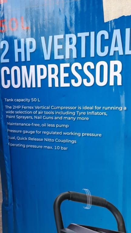 Ferrex Vertical Air Compressor 2HP - 50L, Commercial & Industrial ...