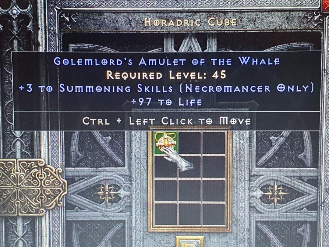 Golemlord's Amulet Of The Whale (Necromancer) Diablo 2 Resurrected D2R ...