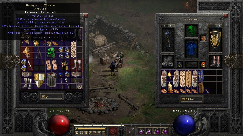 Highlord's Wrath Unique Amulet: Diablo 2 Resurrected, Video Gaming ...