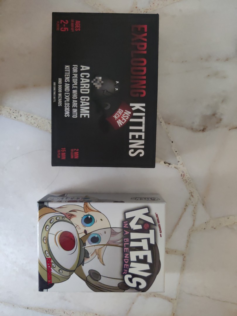 Kittens in a blender & Exploding Kittens, Hobbies & Toys, Toys & Games ...