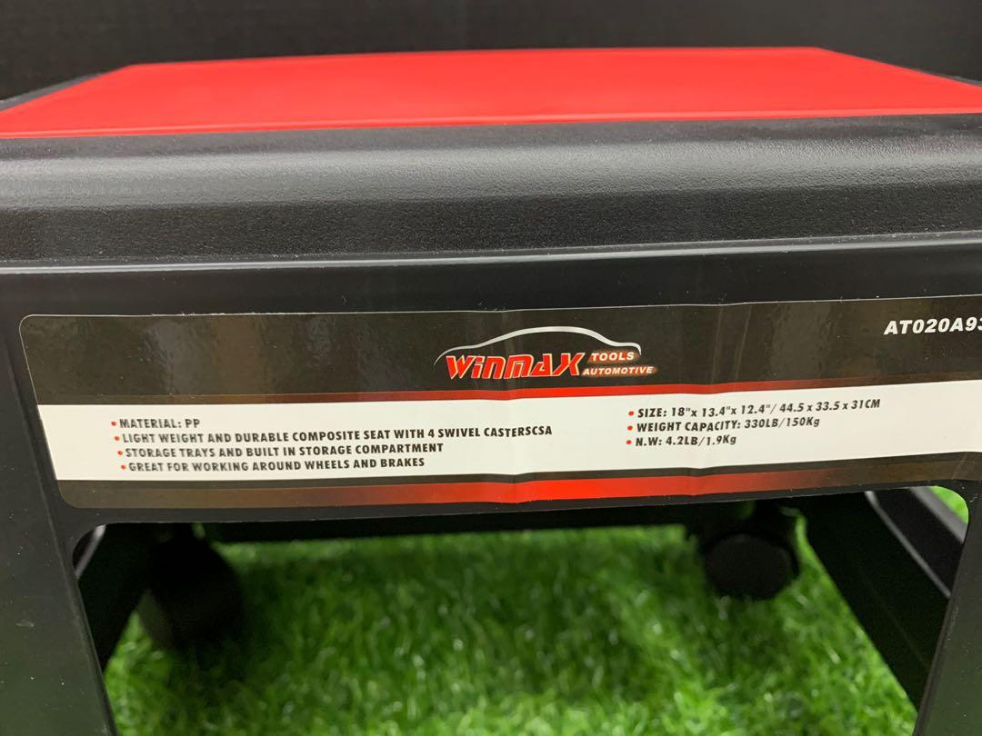 Winmax Mechanic Rolling Work Seat, Mechanic Seat with Wheels. Rolling ...