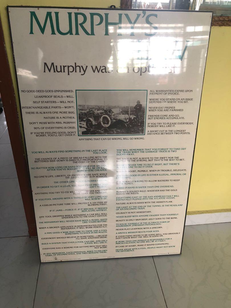 Original 1979 Murphy's Law Murphy Was An Optimist Poster 35, 45% OFF