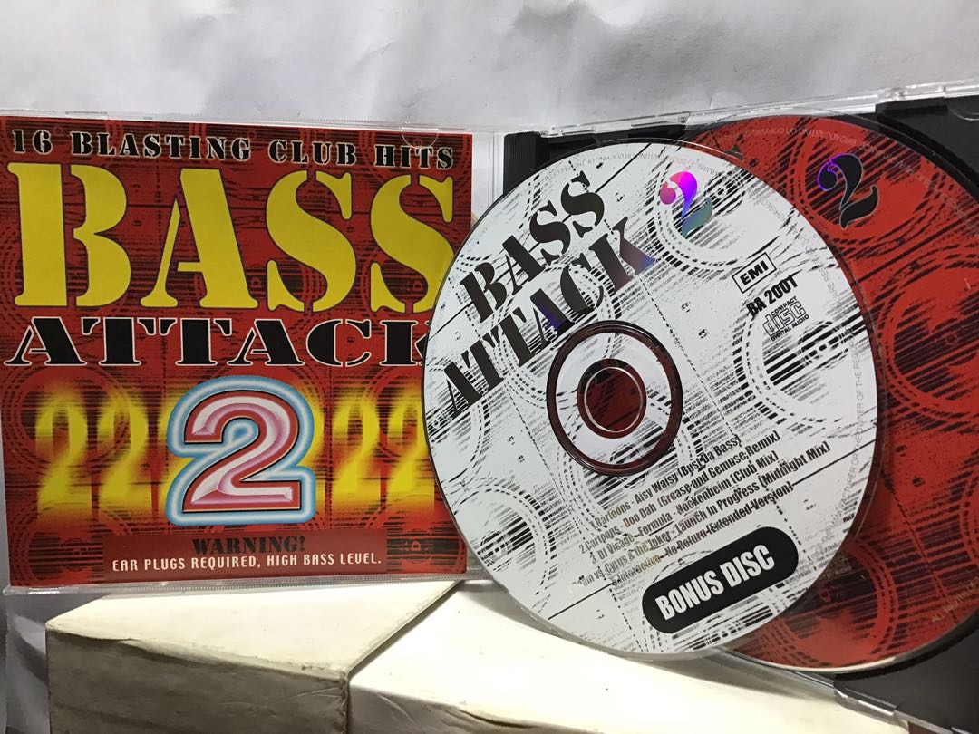 ORIGINAL 1999 PRESS Bass Attack 2 - Cartoons Smile Da Bomb OOP DOUBLE ...