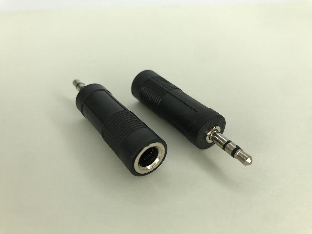 PL 6.35mm FEMALE to 3.5mm MALE TS STEREO PLUG CONNECTOR AUDIO CONVERTER ...