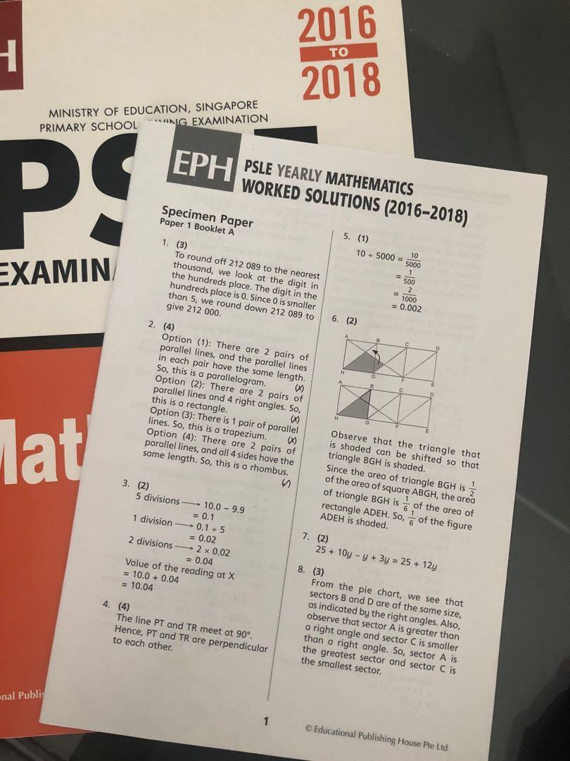 PSLE 2016-2018 Math papers, Hobbies & Toys, Books & Magazines ...