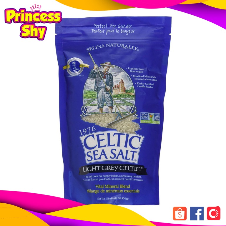 Selina Naturally Light Grey Celtic Sea Salt 1lb 454g, Food & Drinks ...