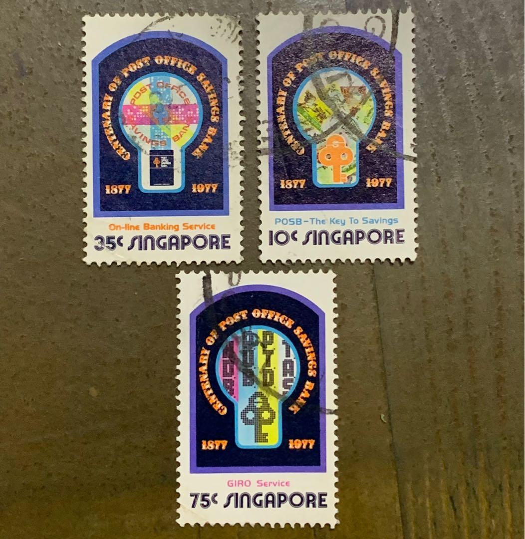 Singapore 1977 POSB bank centenary 100 years stamps set, Hobbies & Toys ...