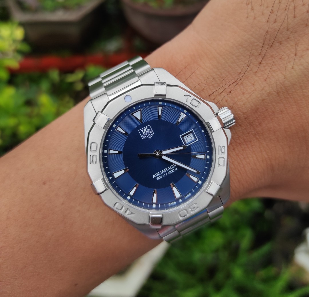 Tag Heuer Aquaracer Blue Dial, Men's Fashion, Watches & Accessories ...