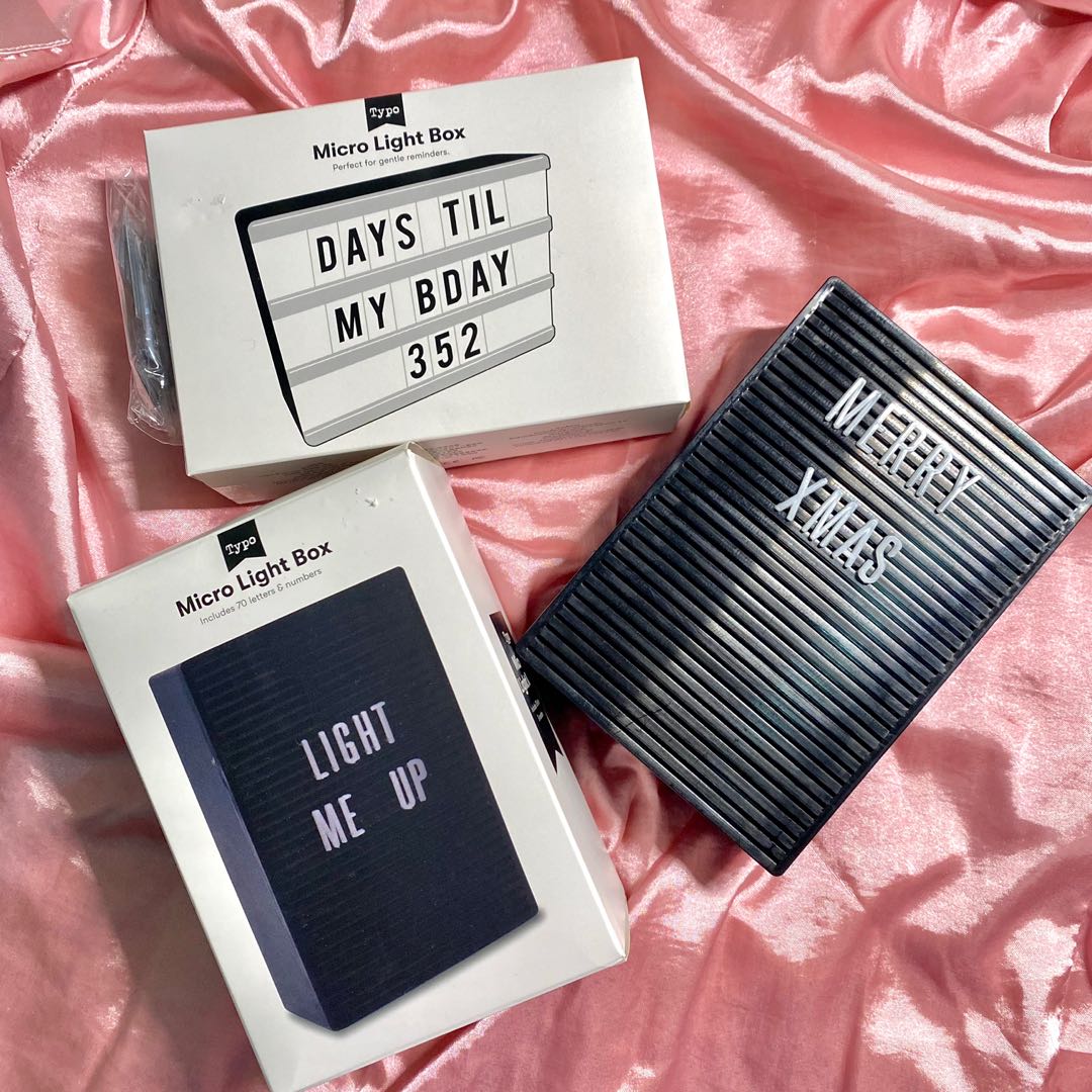 TYPO BUNDLE! light boxes aesthetic, Furniture & Home Living, Home Decor ...