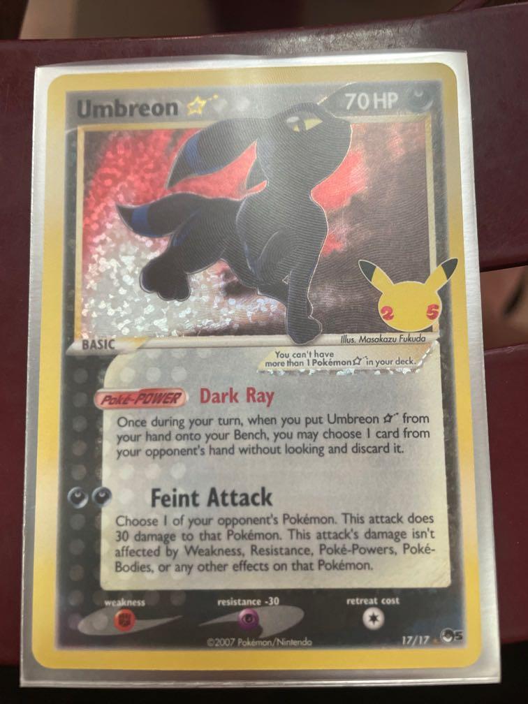 Umbreon gold star pokemon celebrations 25th anniversary, Hobbies & Toys ...
