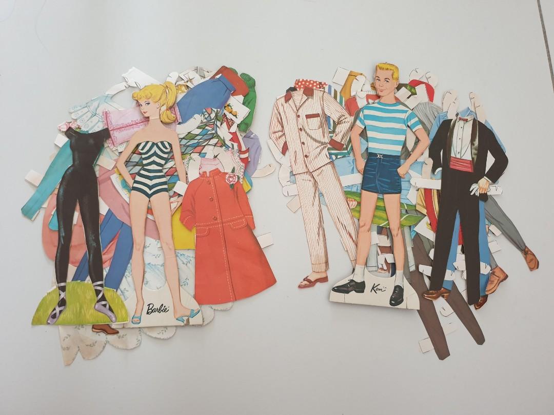Vintage 1960s Barbie & Ken Cut-outs Paper Dolls, Hobbies & Toys ...