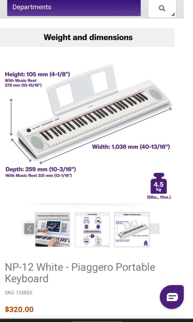 Yamaha piaggero NP-12 keyboard, Hobbies & Toys, Music & Media, Musical ...
